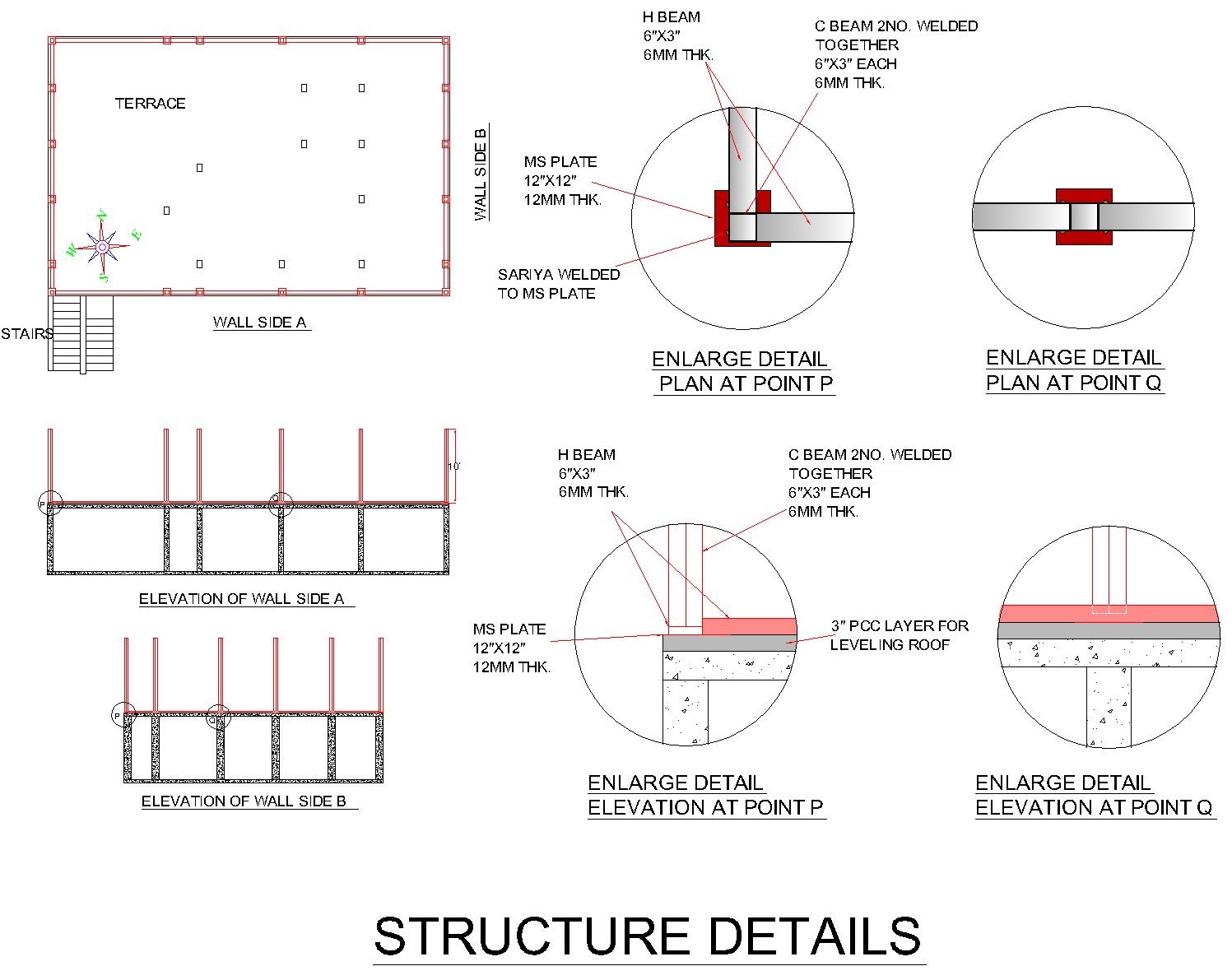 Terrace Drawing With Details