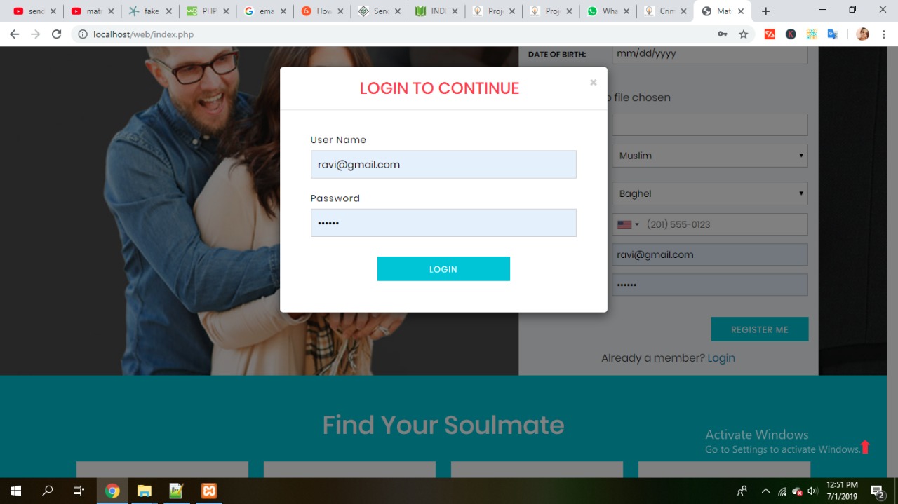 Matrimonial Project in Php with source code